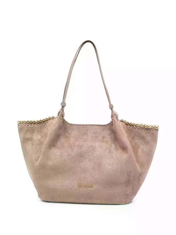 Moschino Beaded-trim Suede-effect Tote Bag