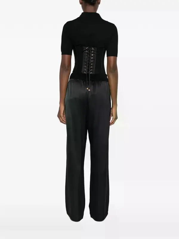 Elisabetta Franchi Ribbed-knit Short-sleeve Polo Shirt