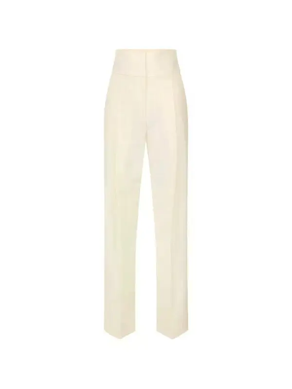 Elisabetta Franchi Trousers In Gabardine Fabric - Neutrals