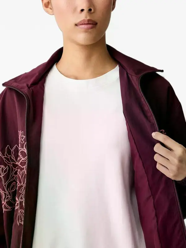 Adidas Floral Gfx Firebird Floral-embroidered Zip-up Sweatshirt