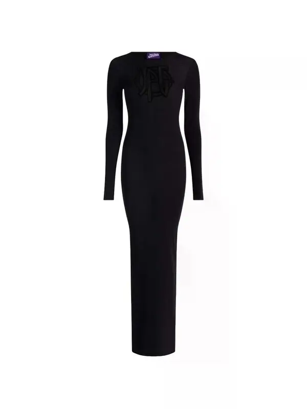 JEAN PAUL GAULTIER Logo-flocked Maxi Dress - Black