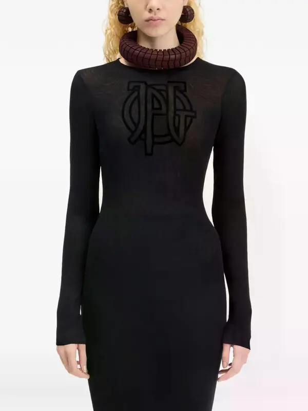 JEAN PAUL GAULTIER Logo-flocked Maxi Dress