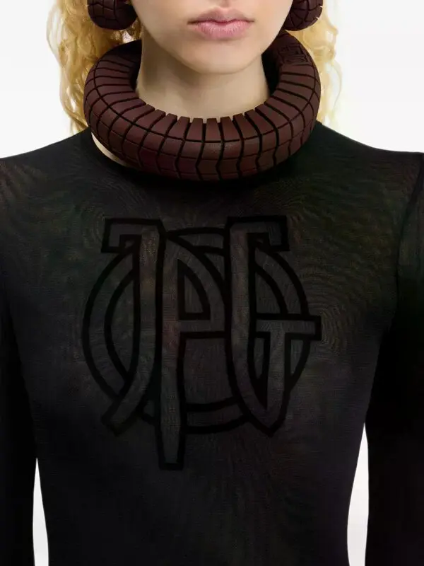 JEAN PAUL GAULTIER Logo-flocked Maxi Dress