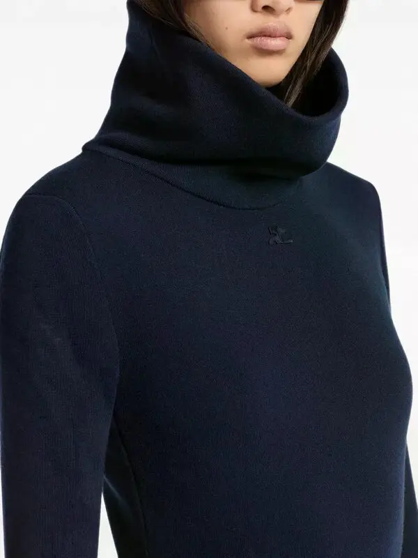 COURREGES Logo-patch High-neck Sweater