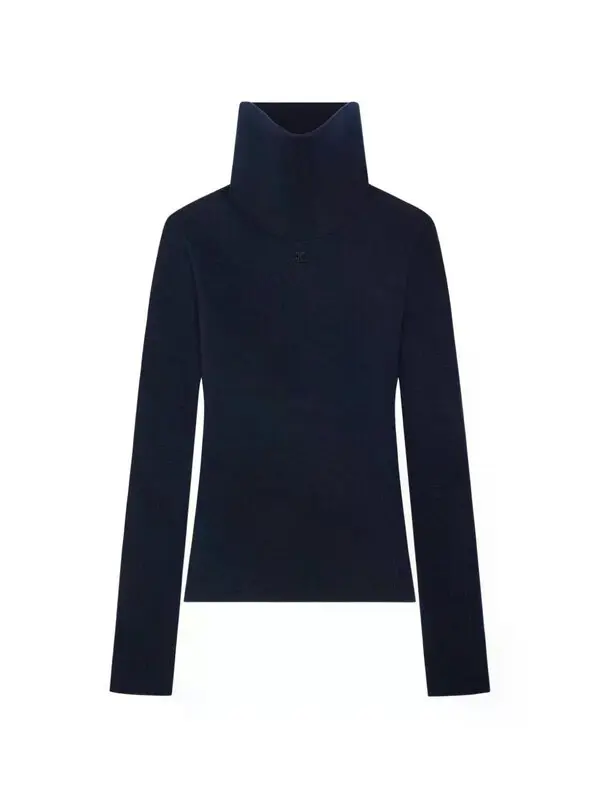 COURREGES Logo-patch High-neck Sweater