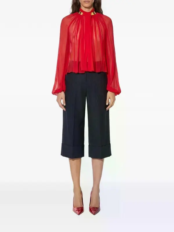Elisabetta Franchi Pinstriped Trousers In Cool Wool Fabric