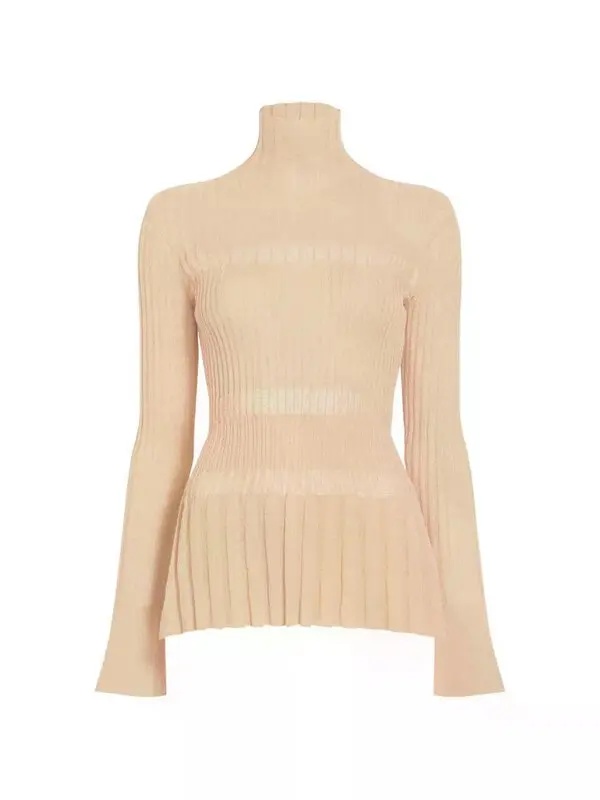 Proenza Schouler Rosario Top In Textured Merino Wool - Neutrals