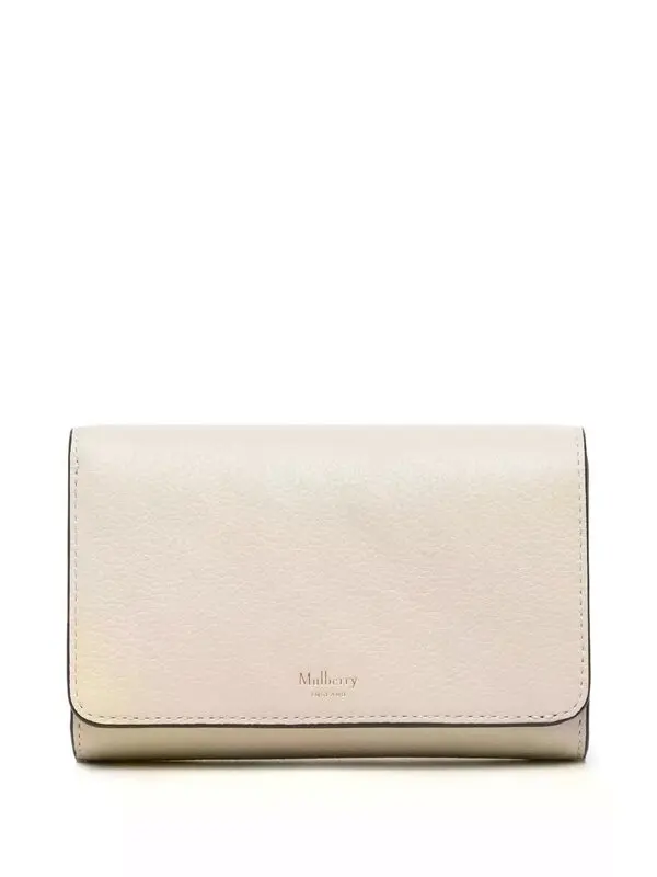 Mulberry Pebbled Logo Lettering Wallet - Neutrals