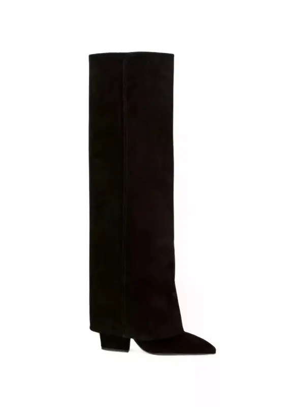 Paris Texas Jane Fold-over Boots - Black