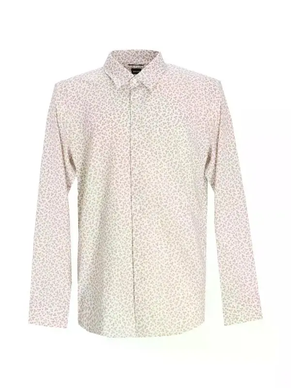 BOSS Button-down Patterned Cotton Shirt