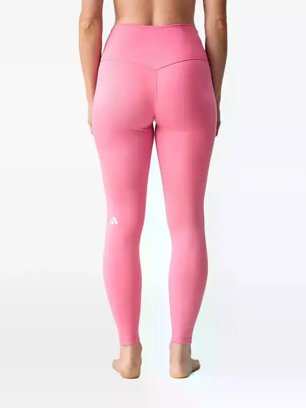 Adidas Logo-print Crossover-waist Leggings - Pink