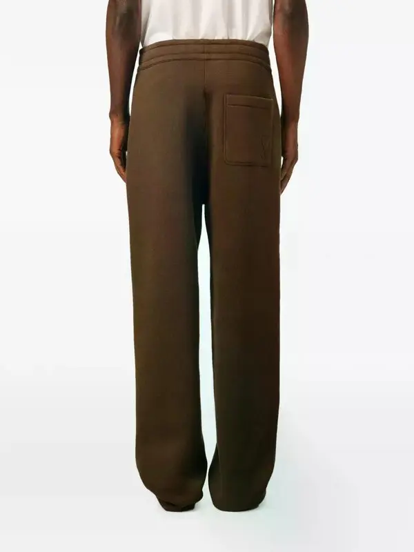 AMI Paris Cotton Track Pants With Embossed De Coeur - Brown