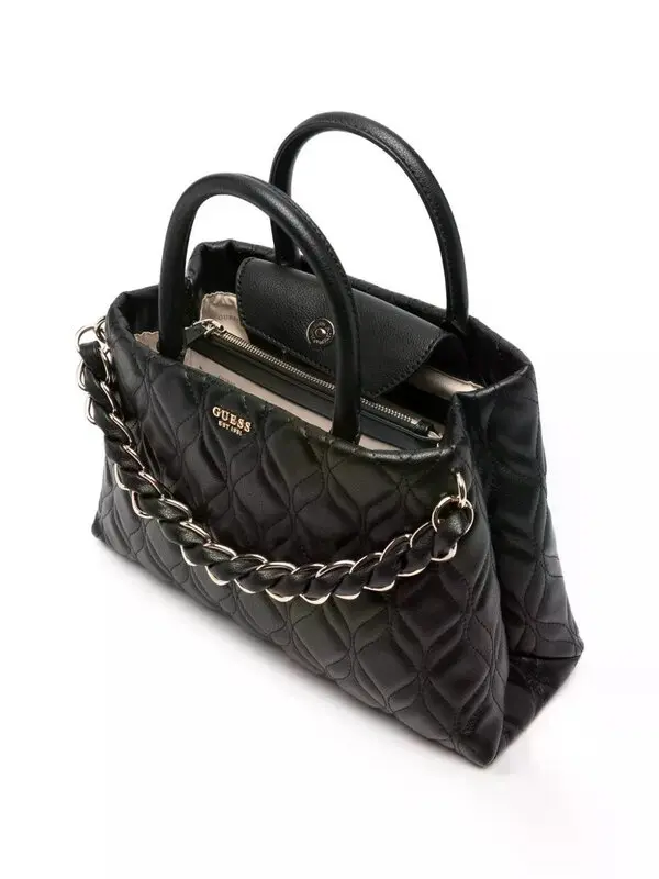 Guess Quilted Tote Bag With Chain Detail