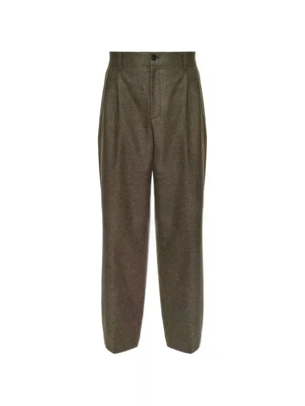 GOLDEN GOOSE Pleated Wool Trousers - Green