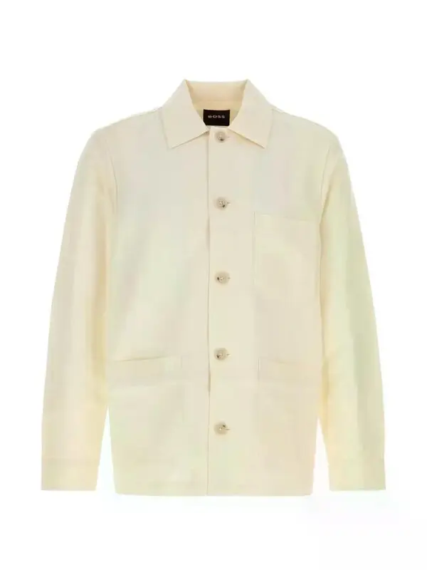 BOSS Relaxed-fit Overshirt In Solid Twill - Neutrals