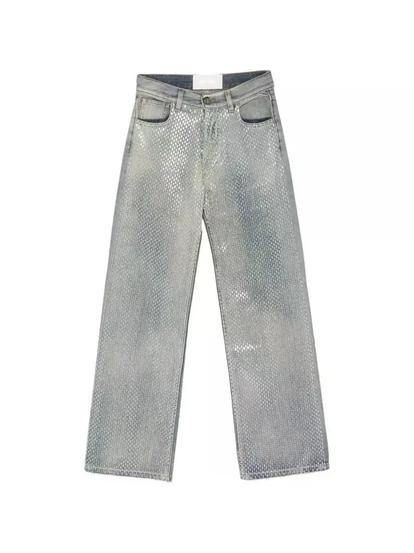 CIRCUS HOTEL Sequin-embellished Wide-leg Jeans