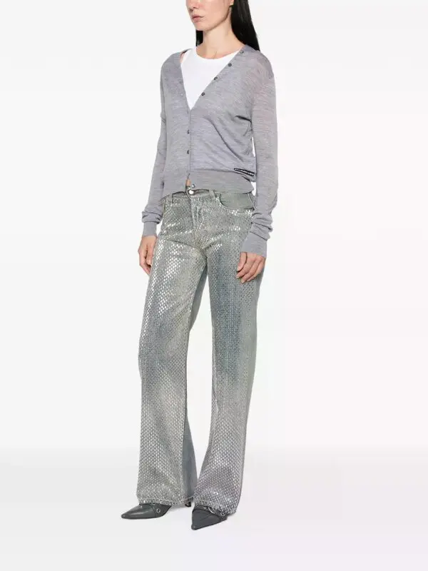 CIRCUS HOTEL Sequin-embellished Wide-leg Jeans