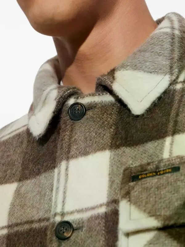 GOLDEN GOOSE Check-pattern Mohair-blend Jacket