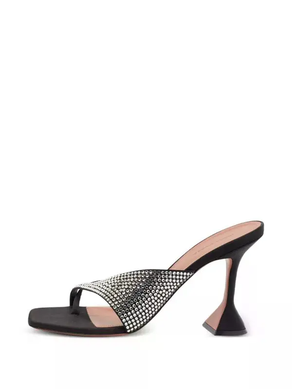 Amina Muaddi Shiona Heeled Sandals With Crystal Embellishment