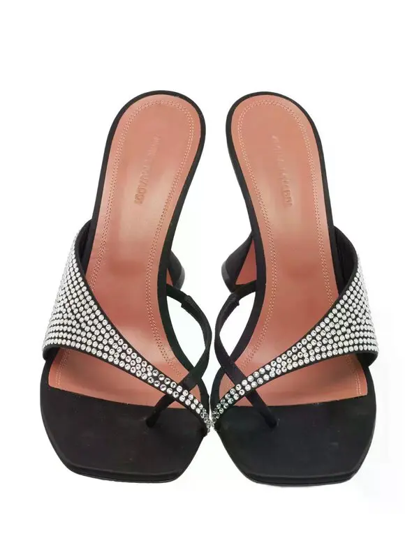 Amina Muaddi Shiona Heeled Sandals With Crystal Embellishment