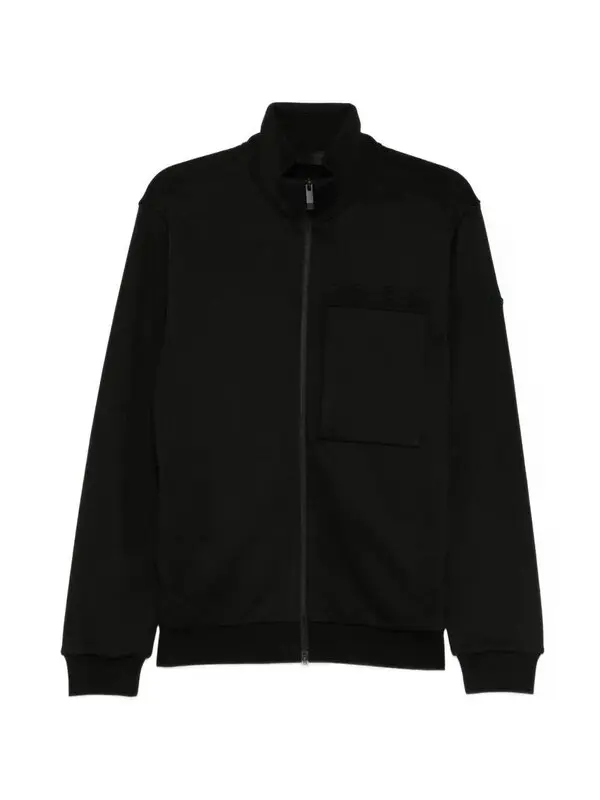 Moncler Logo-embroidered Zip-up Jacket - Black