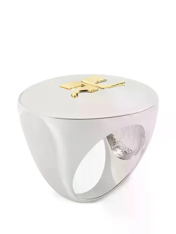 COURREGES Ac Logo Plaque Signet Ring
