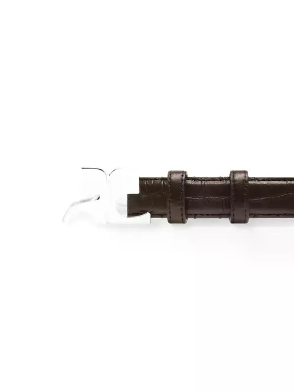 COURREGES Croc-embossed Leather Belt