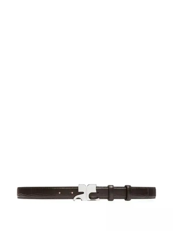 COURREGES Croc-embossed Leather Belt