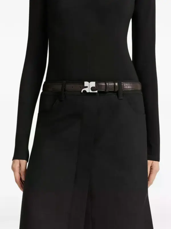 COURREGES Croc-embossed Leather Belt