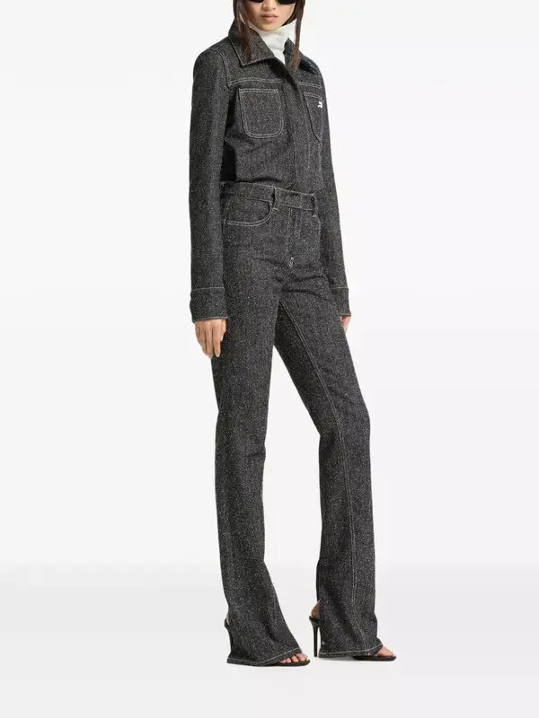 COURREGES Denim Tweed Shirt Jacket