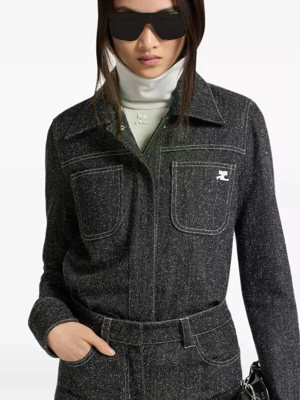 COURREGES Denim Tweed Shirt Jacket
