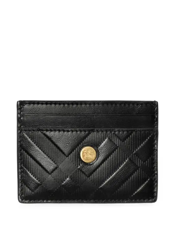 Burberry Embossed Check Card Case