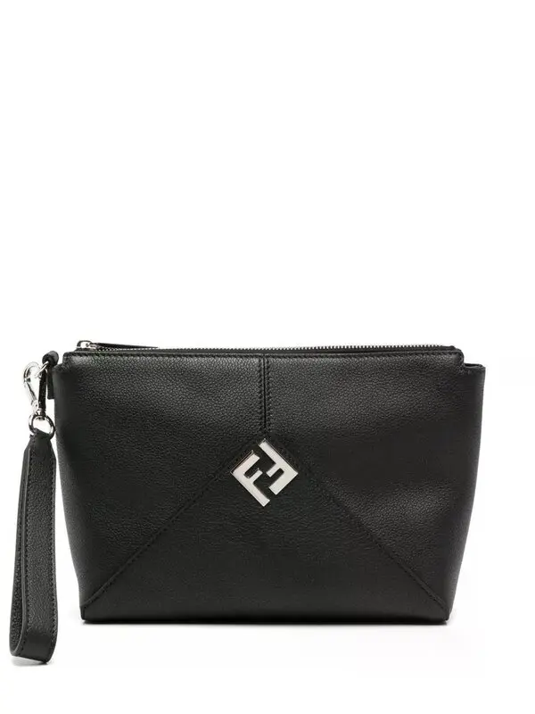 Fendi Lui Ff-logo Clutch Bag - Black
