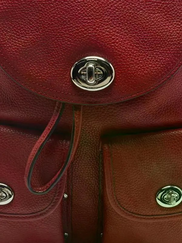 COACH Turnlock Leather Backpack