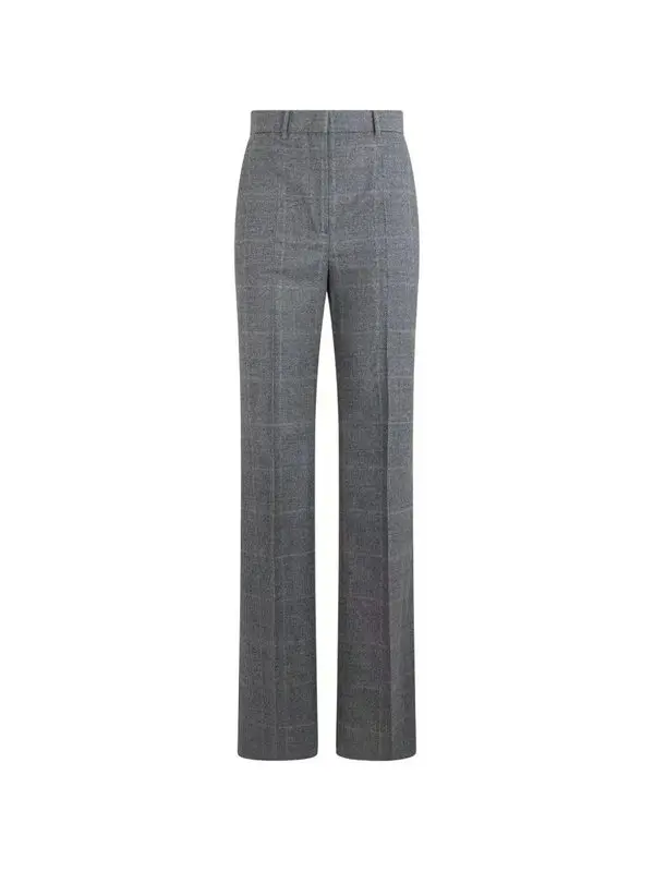 Max Mara Prince Of Wales Check Wide-leg Trousers - Grey