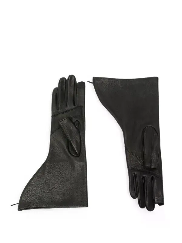 Rick Owens Asymmetric Leather Gloves