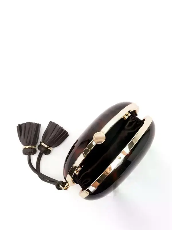 SELF-PORTRAIT Tortoiseshell-effect Tassel-detail Clutch Bag