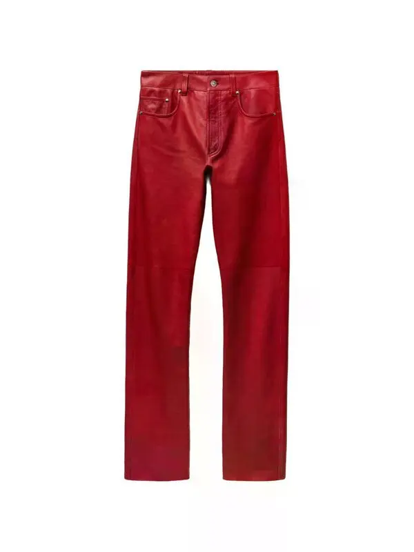 Versace Leather Pants - Red