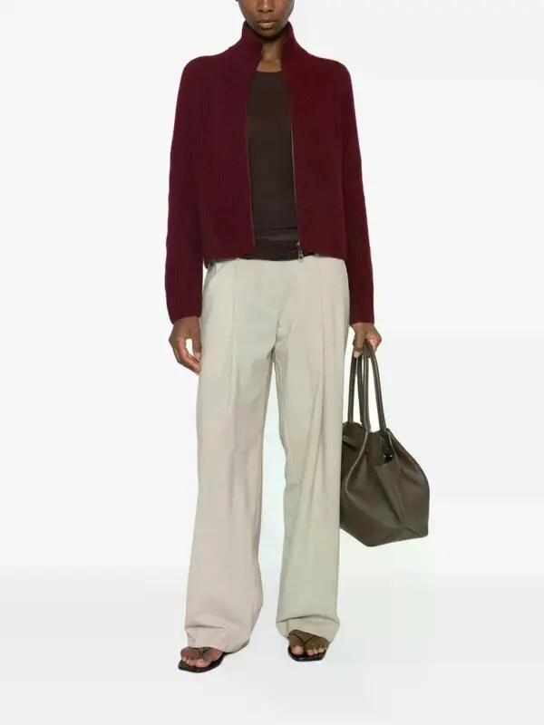 LISA YANG Sadie Ribbed-knit Zip-up Cardigan