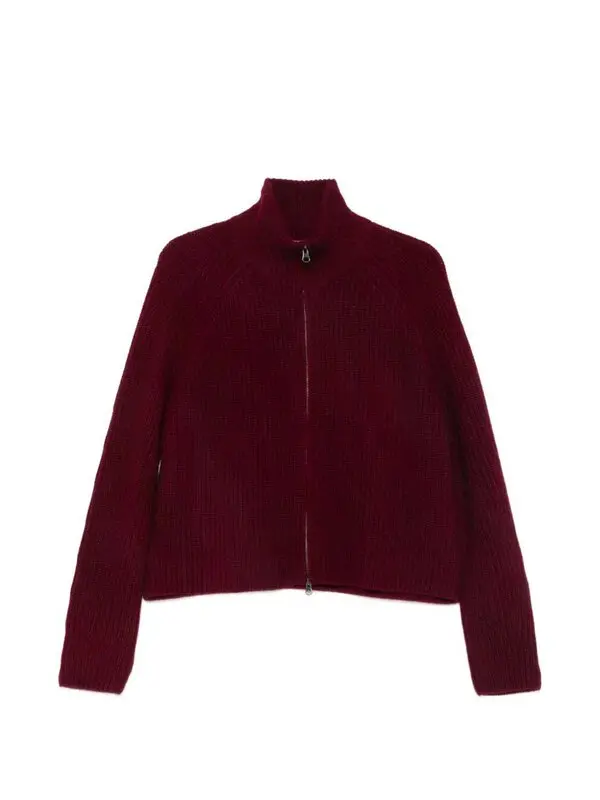 LISA YANG Sadie Ribbed-knit Zip-up Cardigan - Red