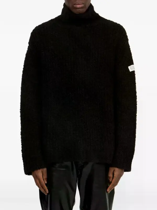 MAISON MARGIELA Textured-knit Turtleneck Sweater - Black