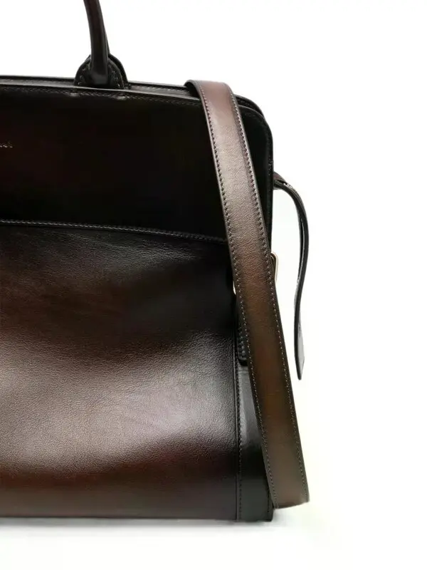 Santoni Burnished Leather Tote Bag