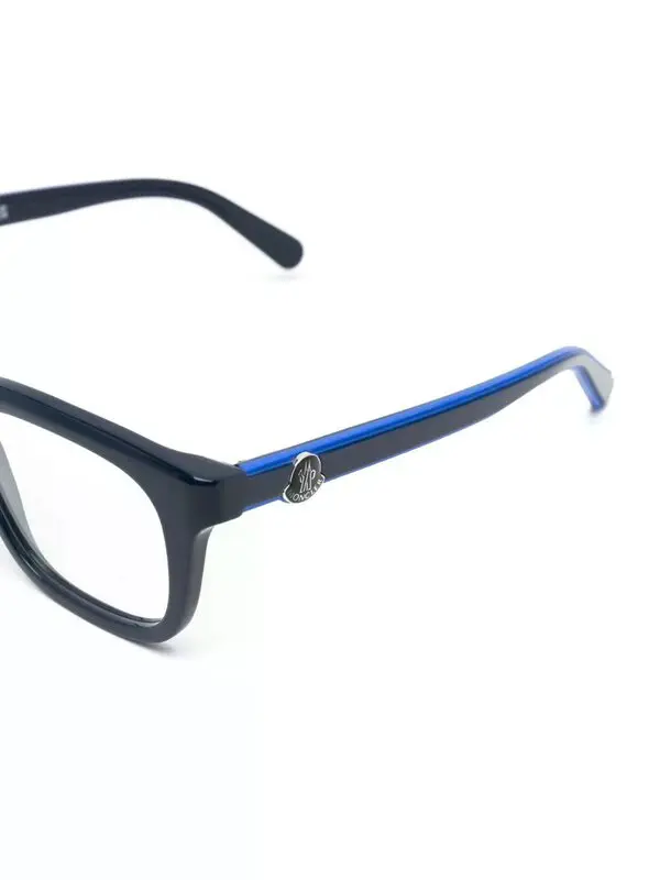 Moncler Logo-detail Square-frame Glasses - Blue