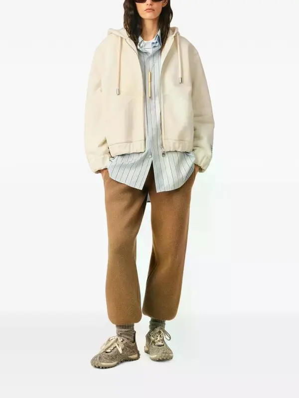 AMI Paris Zipped Cotton Hoodie With Heritage Label