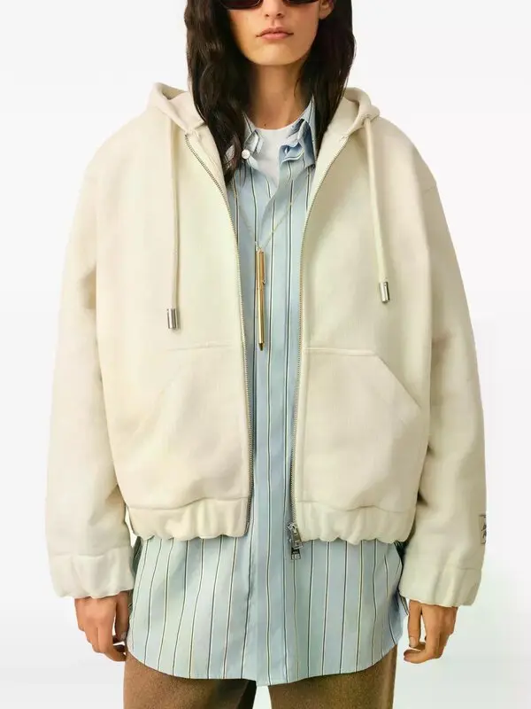 AMI Paris Zipped Cotton Hoodie With Heritage Label