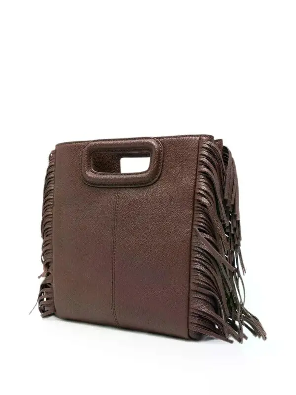 Maje Fringed Leather Tote Bag - Brown
