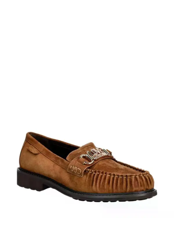 Moschino Logo-plaque Pleated Loafers