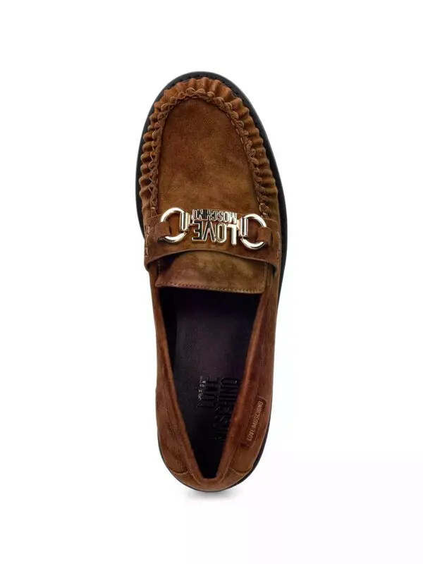 Moschino Logo-plaque Pleated Loafers