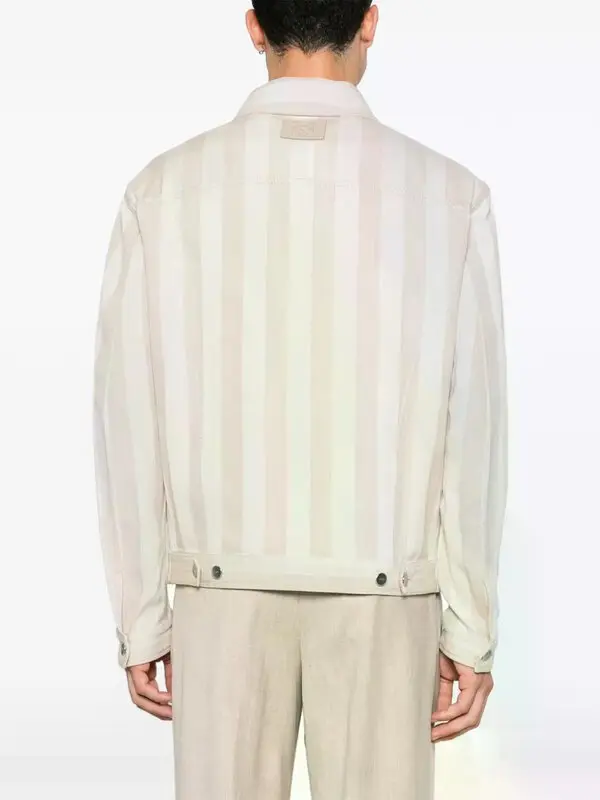 Fendi Vertical-stripe Denim Jacket