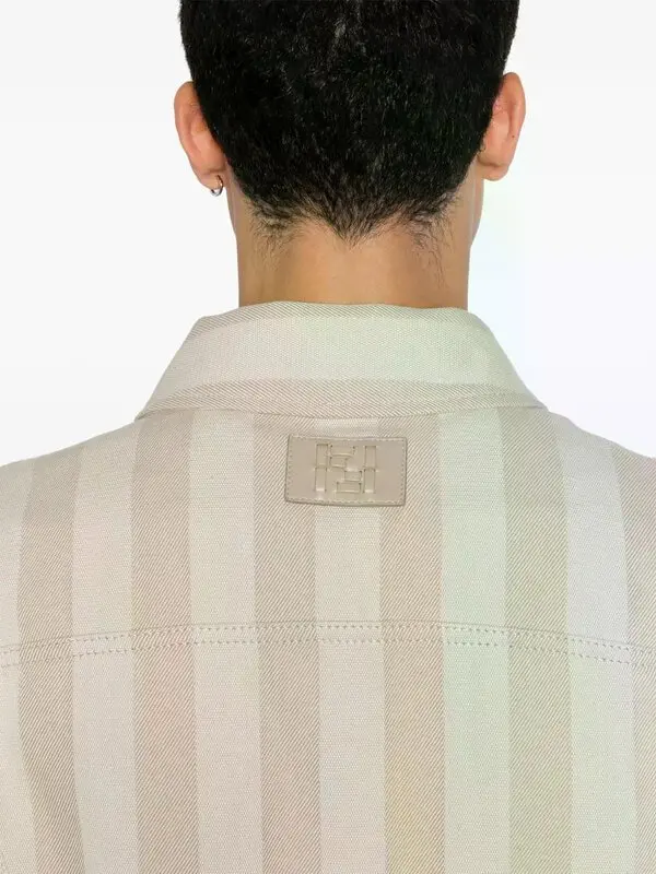 Fendi Vertical-stripe Denim Jacket